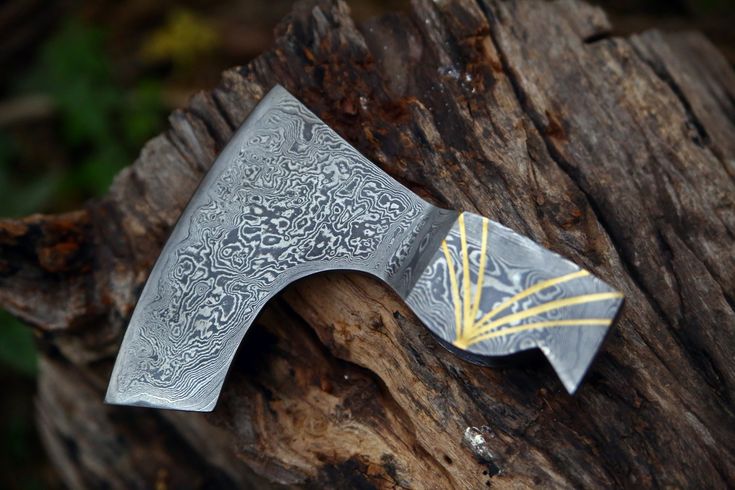 Custom Handmade Damascus Steel Forged Blank axe head – Edgy knives